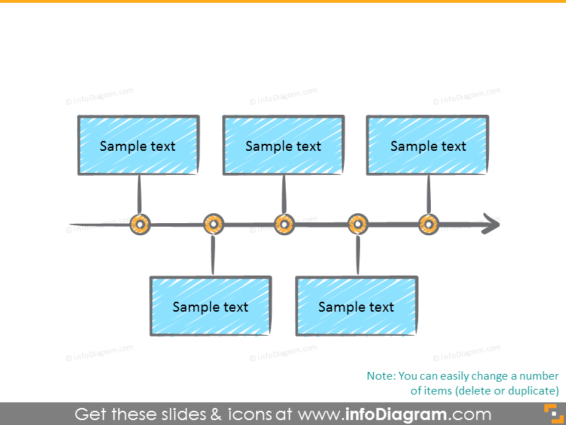 Horizontal timeline with scribble filling