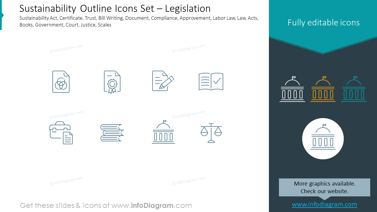 Sustainability Outline Icons Set – Legislation