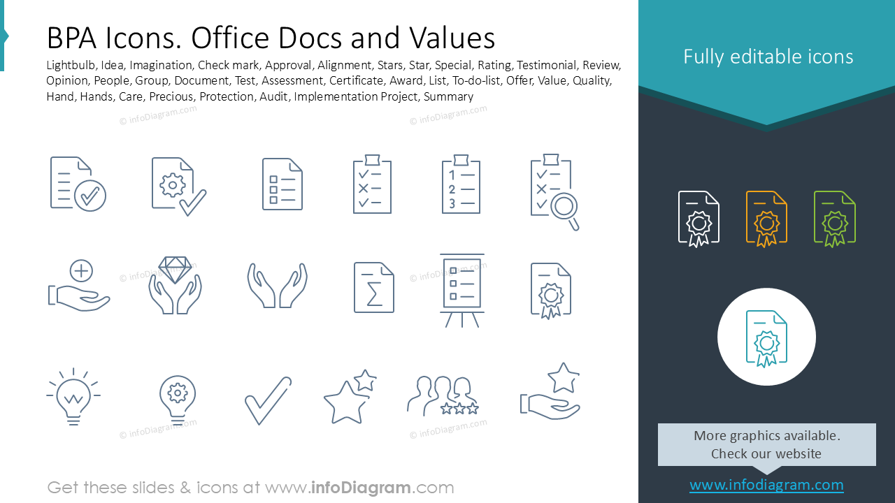 BPA Icons. Office Docs and Values