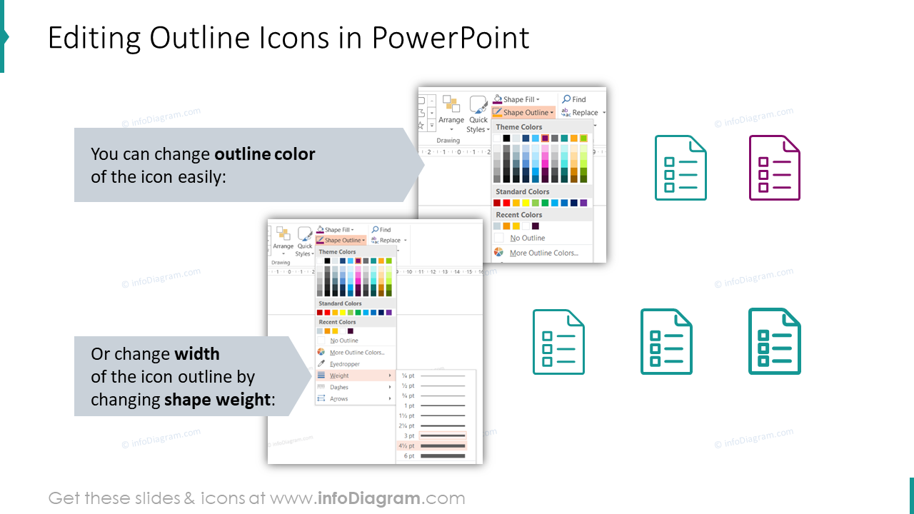 Editability of outline icons in PowerPoint