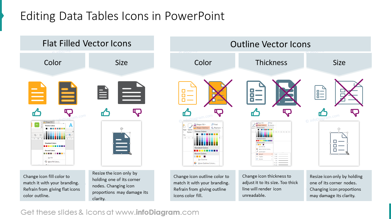 Editing Data Tables Icons in PowerPoint Editing Data Tables Icons in PowerPoint