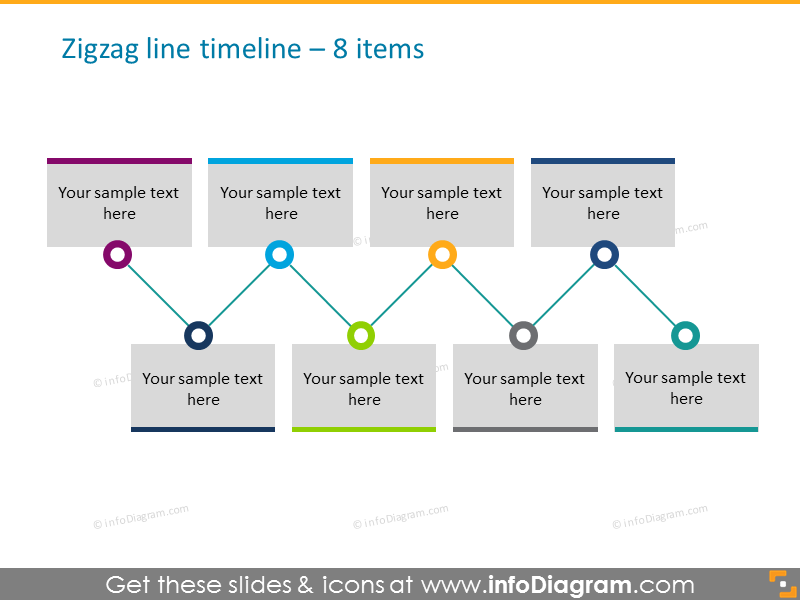 history timeline template 8 elements in line