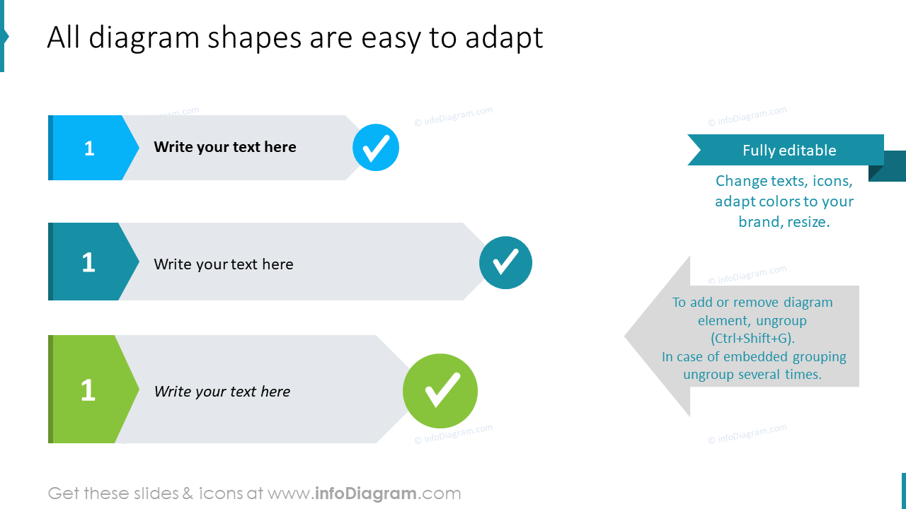 All diagram shapes are easy to adapt