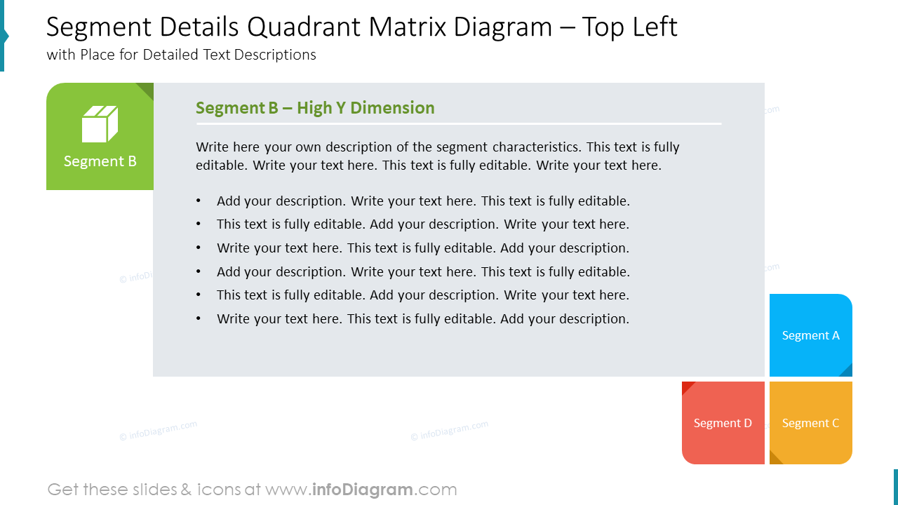 Segment Details Quadrant Matrix Diagram – Top Left