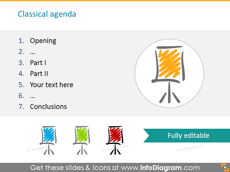 Classical handwritten agenda example