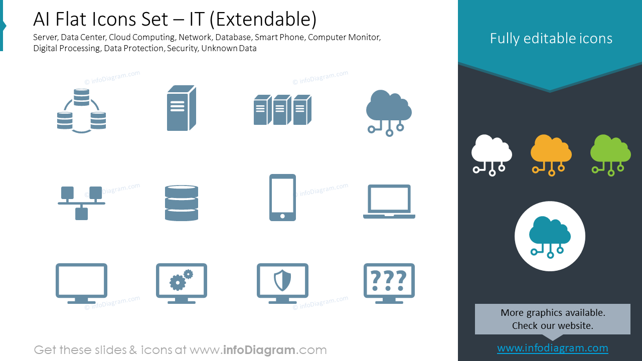 AI Flat Icons Set – IT (Extendable)
