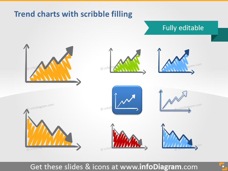 scribble circular process indicator symbols venn handwritten pictograms ...