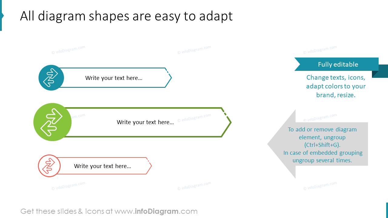 All diagram shapes are easy to adapt