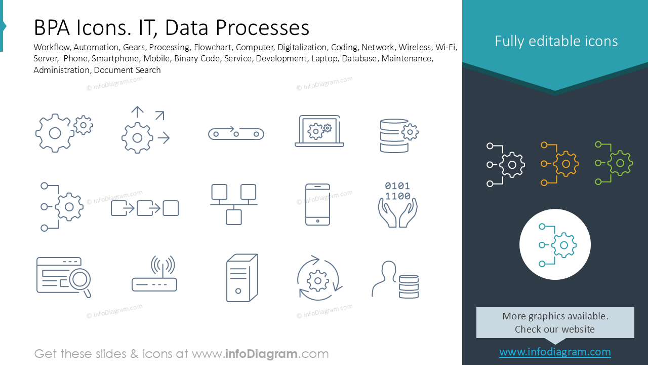 BPA Icons. IT, Data Processes