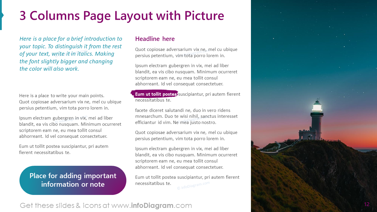 3 Columns Page Layout with Picture