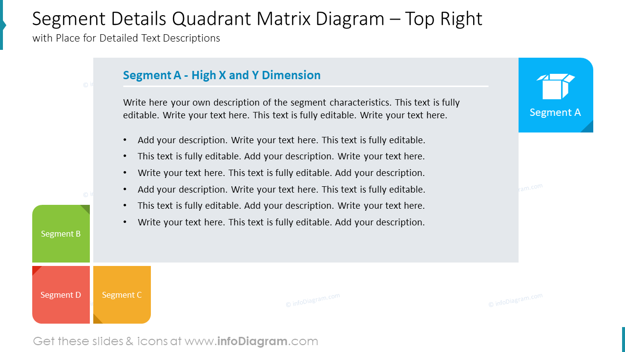 Segment Details Quadrant Matrix Diagram – Top Right