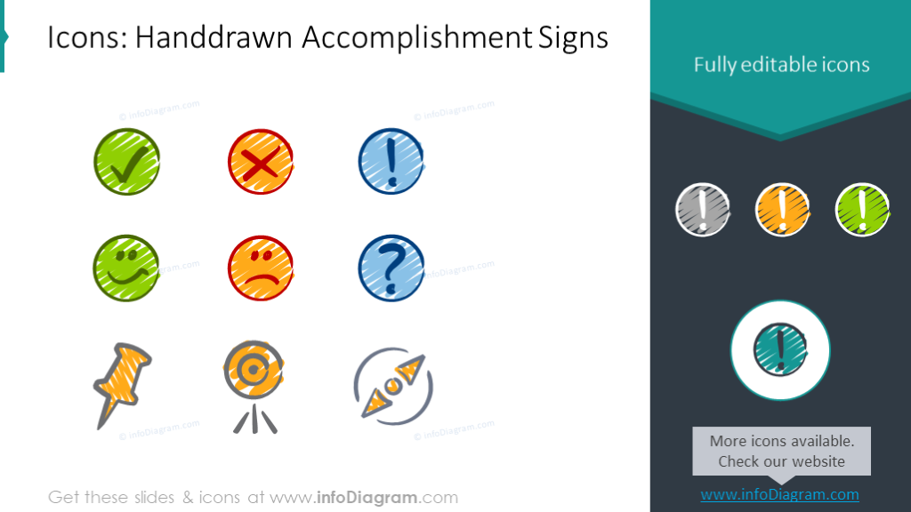 Hand drawn accomplishment signs