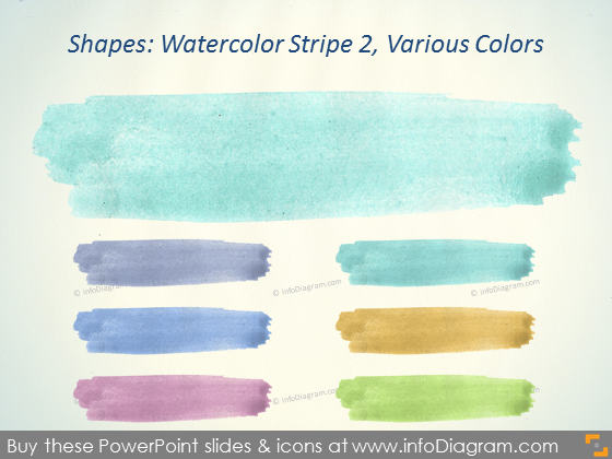 Water color Stripe Brush turquoise violet Aquarelle ppt clipart