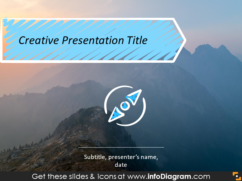 Example of the headline slide illustrated with arrow banner