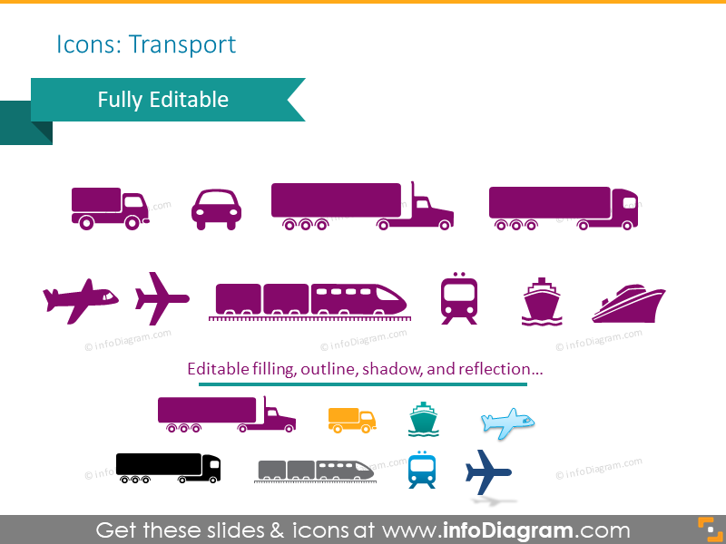 Example of the transport icons