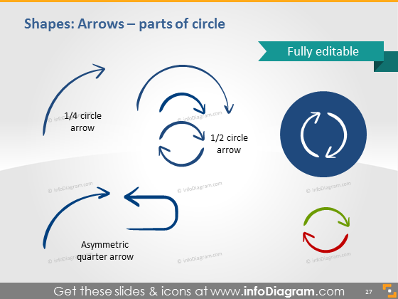 arc line arrow sketched ink ppt shape vector