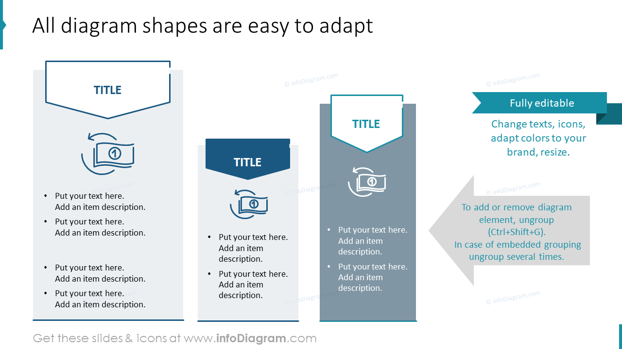 All diagram shapes are easy to adapt