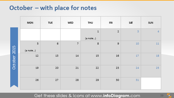 School Calendars 2015 2016 graphics (PPT tables and icons, EU ISO dates)