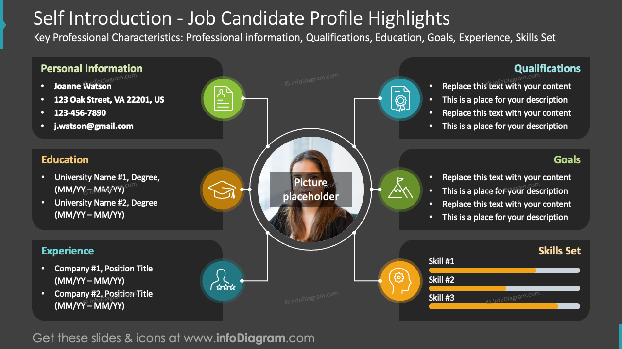 Self Introduction Job Candidate Profile Highlights Gray Background