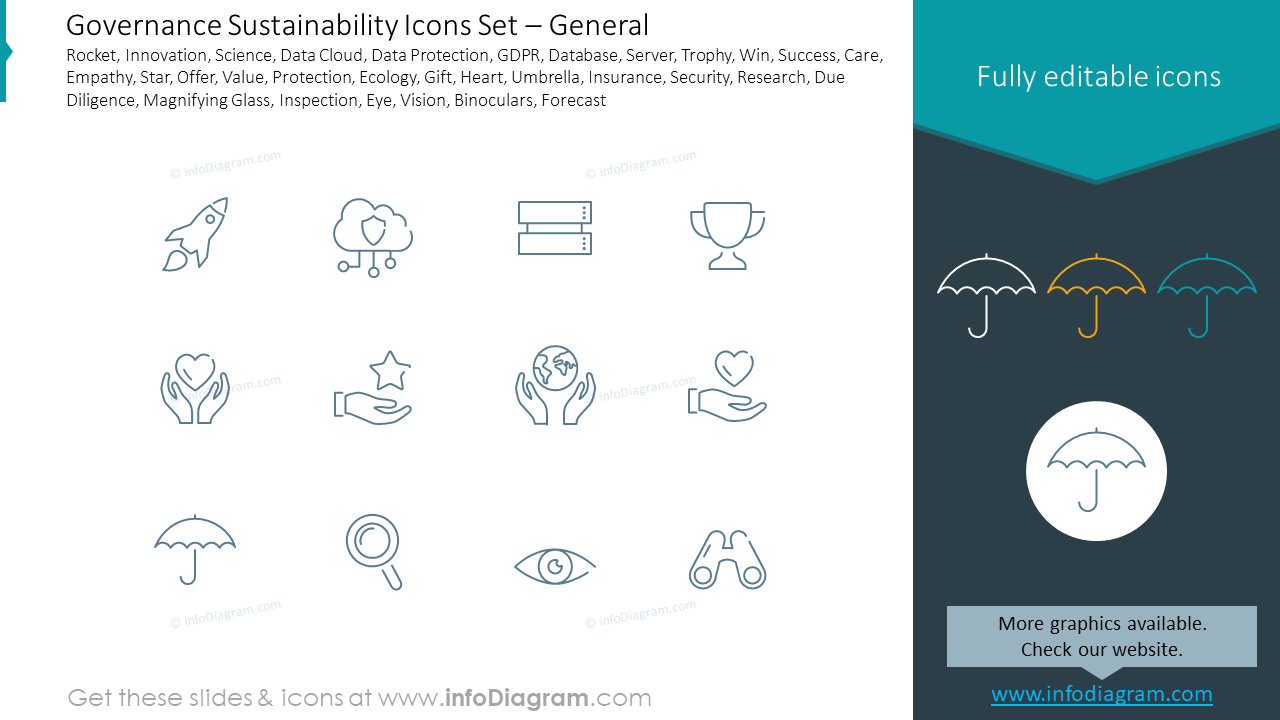 Governance Sustainability Icons Set – General