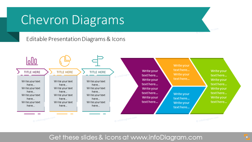 14 Flat Chevron Timeline Diagrams Progress Chart Steps PPT