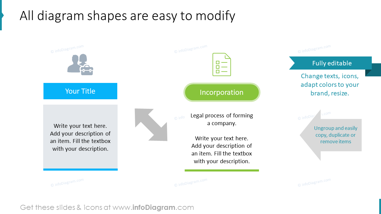 All diagram charts are easy to adapt