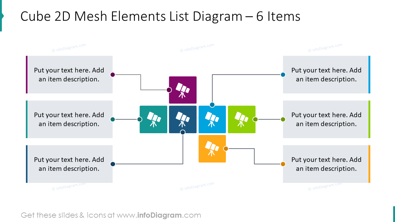 Cube 2D Mesh Elements List Diagram PPT Slidef
