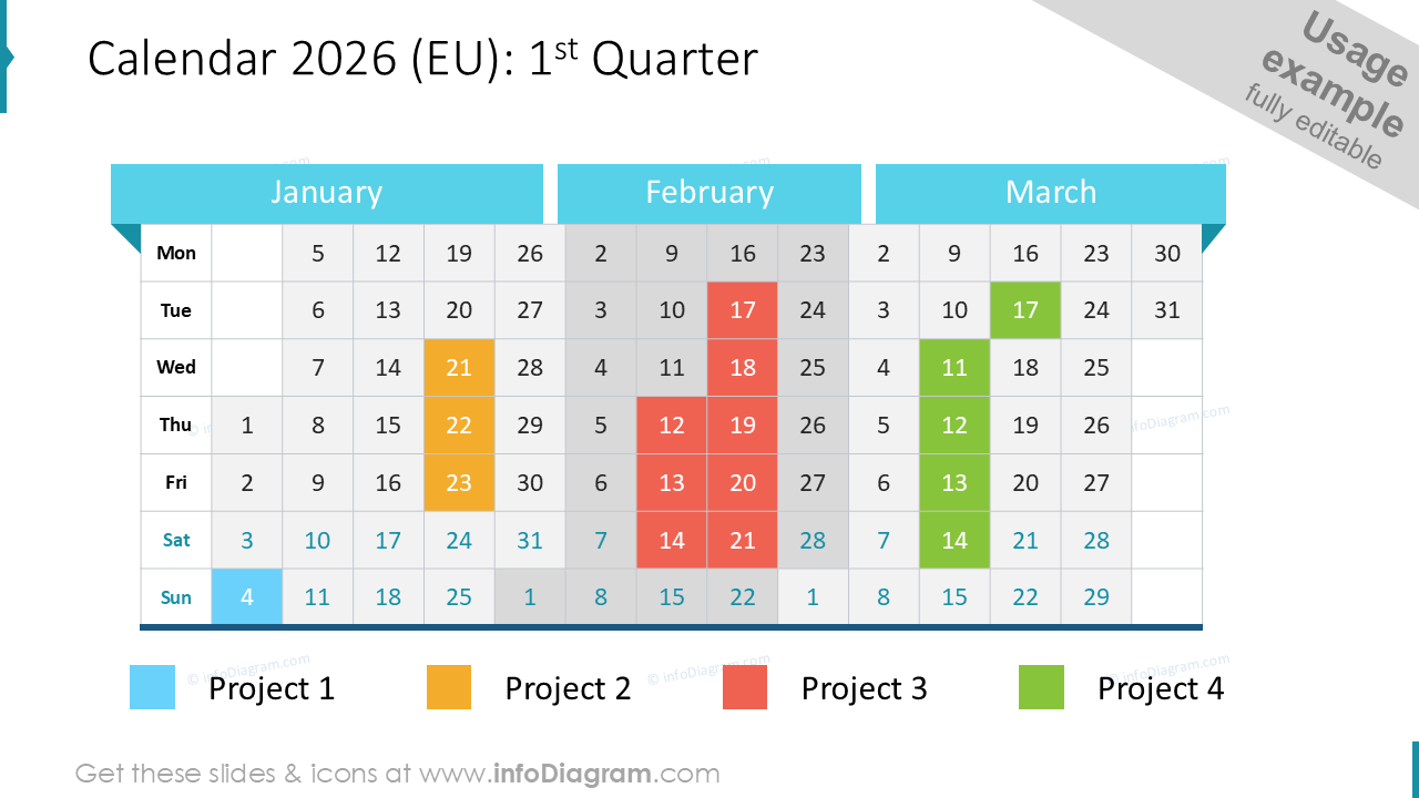 1st Quarter Calendar 2018