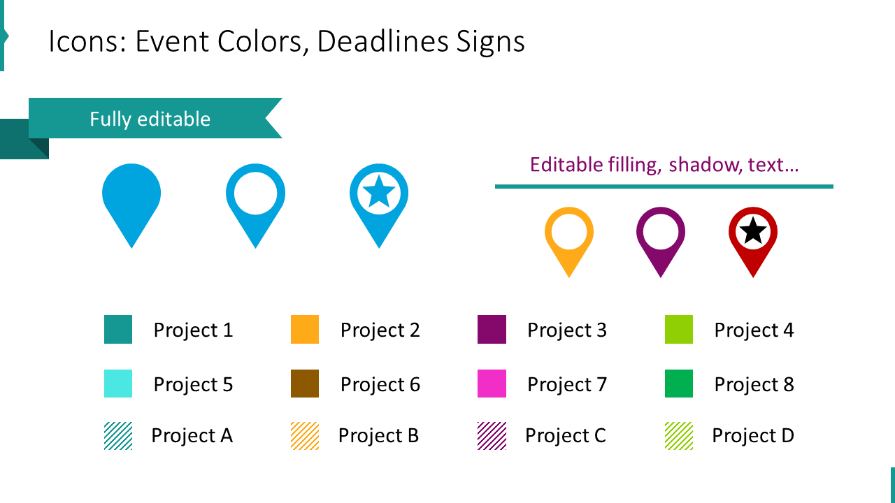 Icons: Event Colors, Deadlines Signs