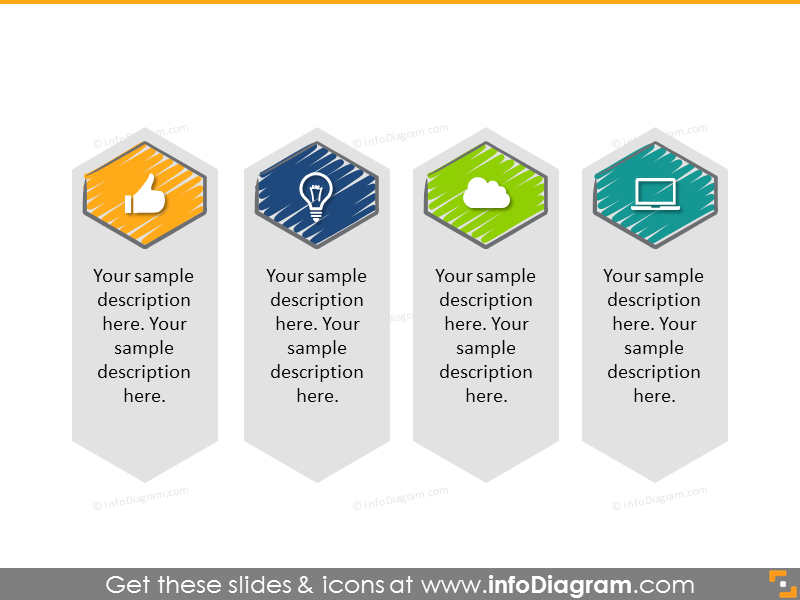 List diagram illustrated with icons