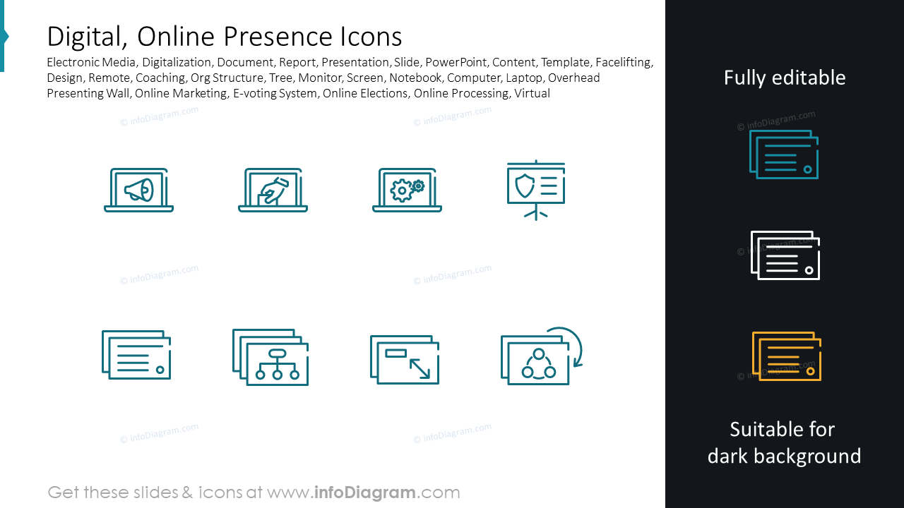 Digital, Online Presence Icons