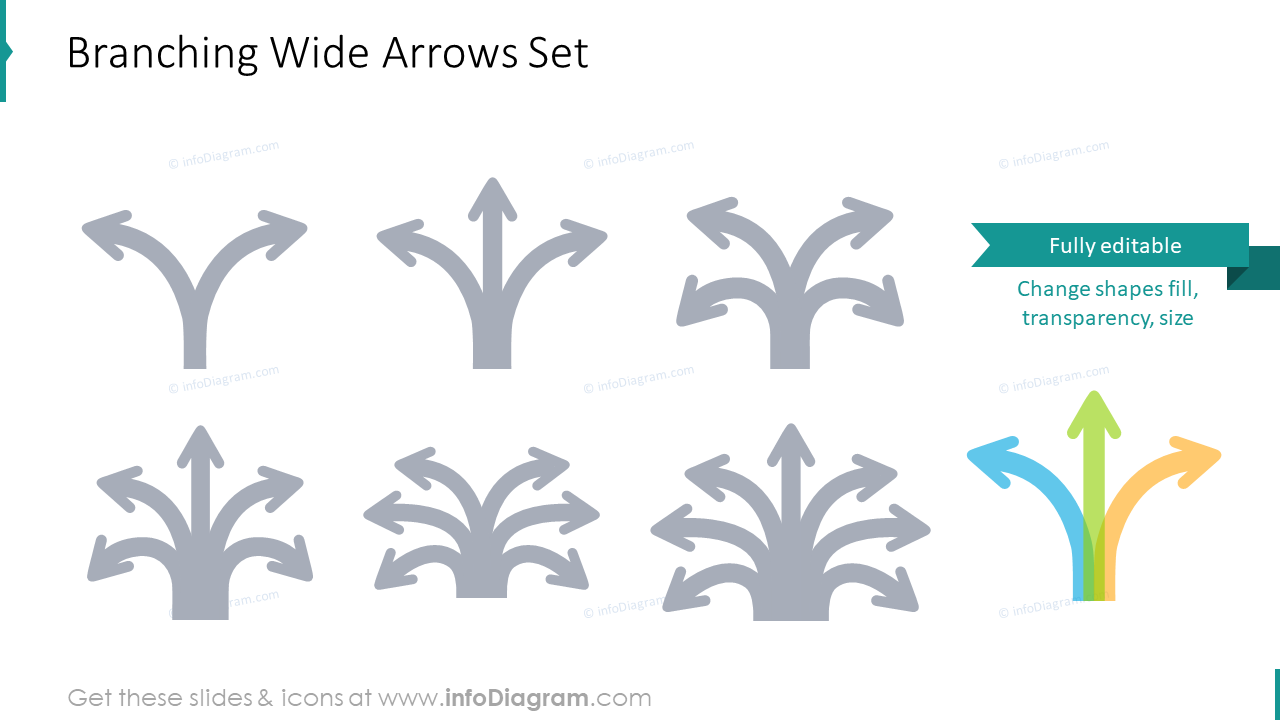 Branching wide arrows set