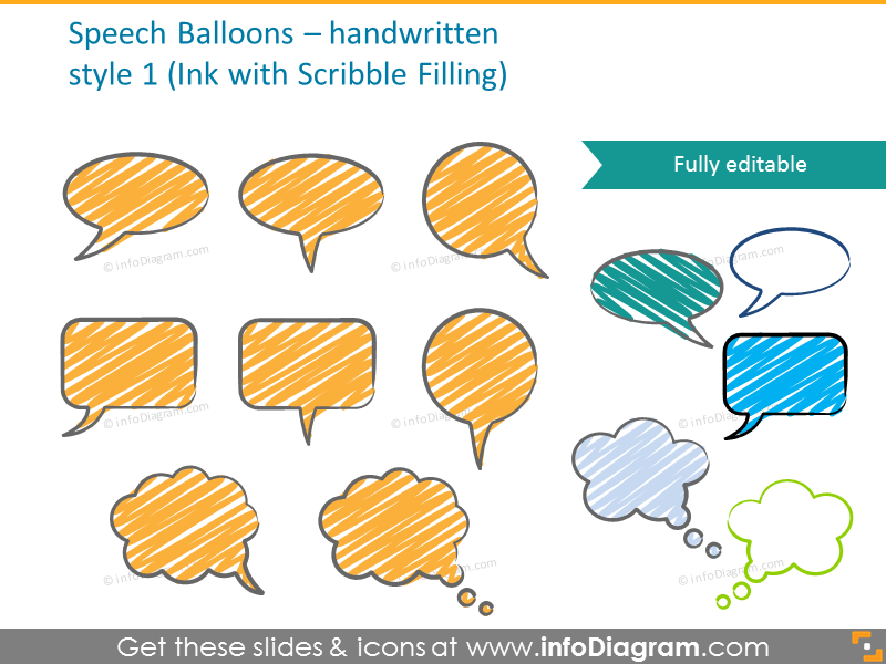 Speech ink balloons with scribble filling