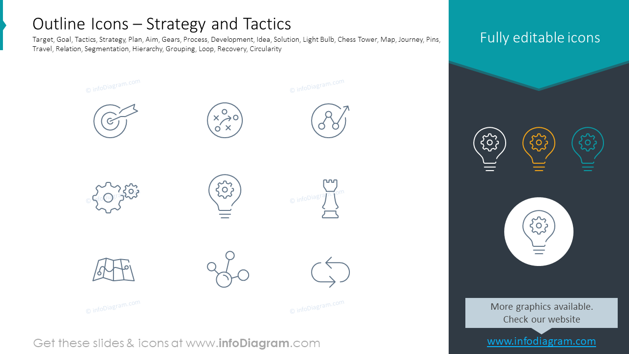 Outline Icons – Strategy and Tactics