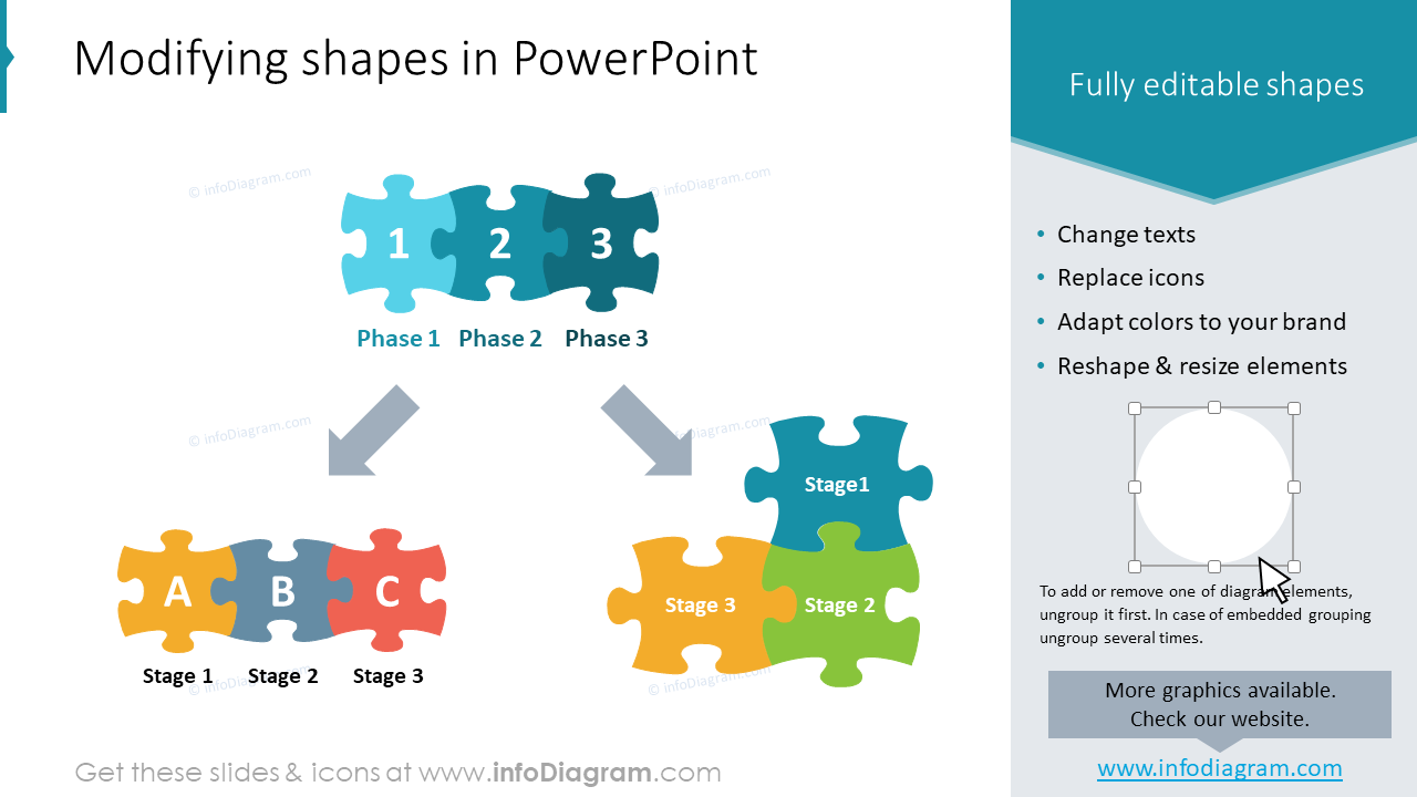 Modifying shapes in PowerPoint