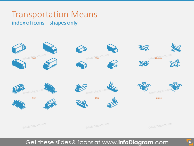 Transportation Means 3D shapes