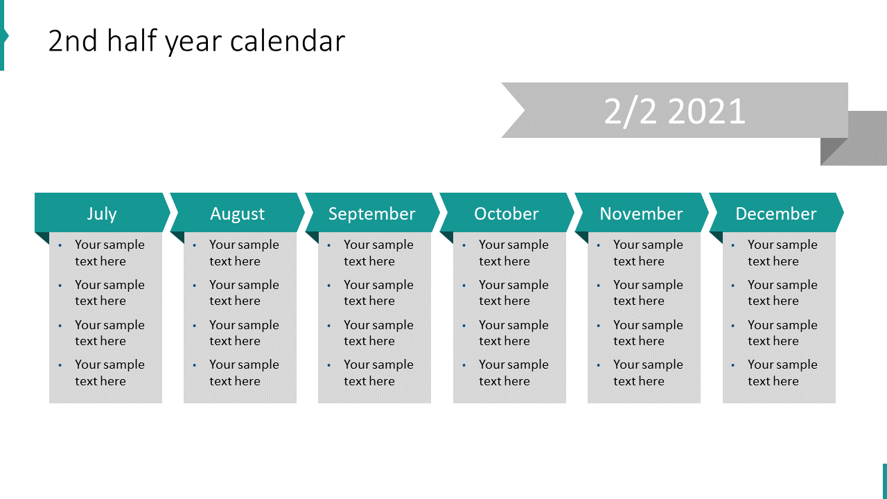 2nd half year calendar