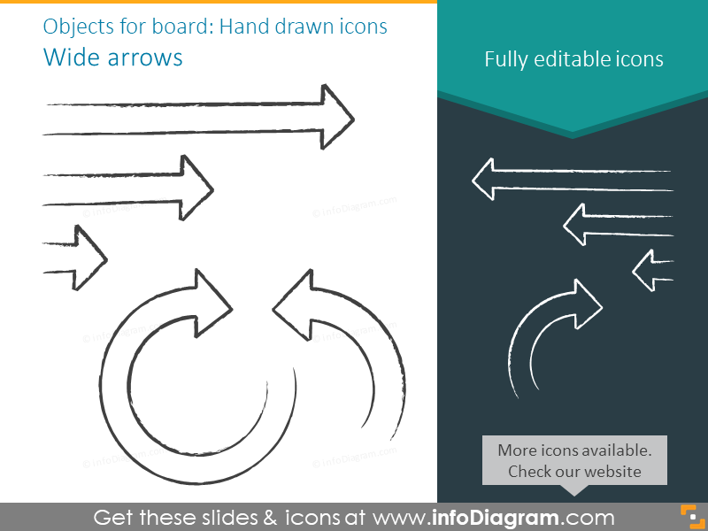Wide arrows set intended to a Kanban board