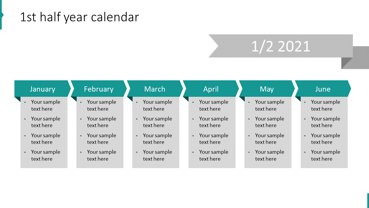 1st half year calendar