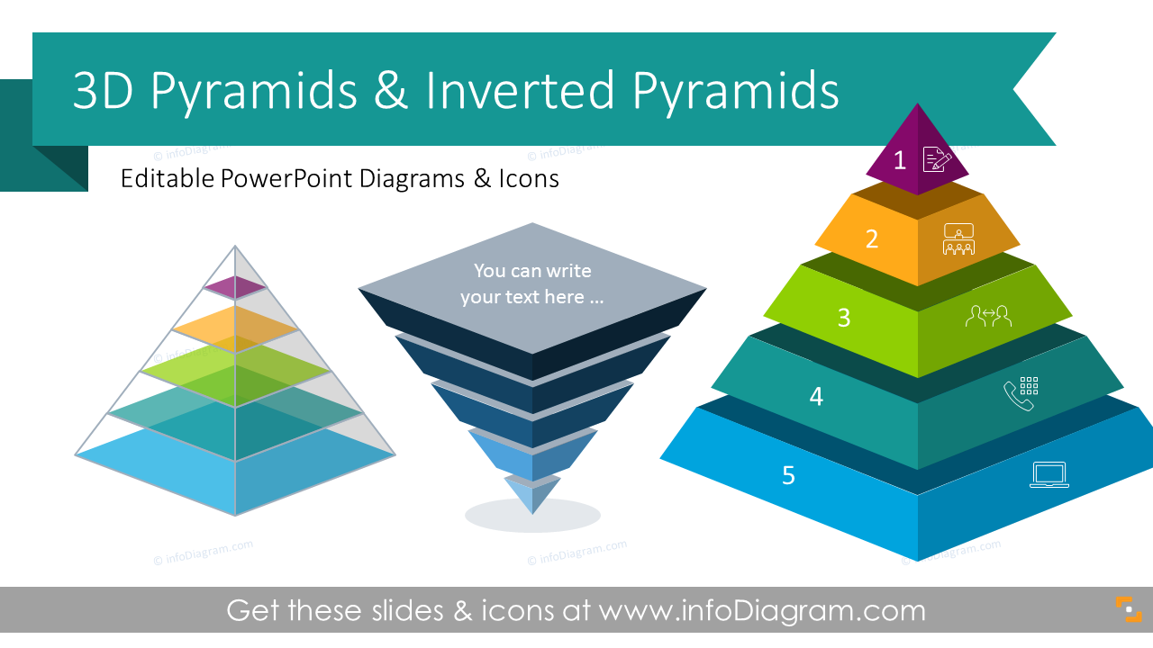 Pyramid PowerPoint Template 3D Stacked Pyramid Slides