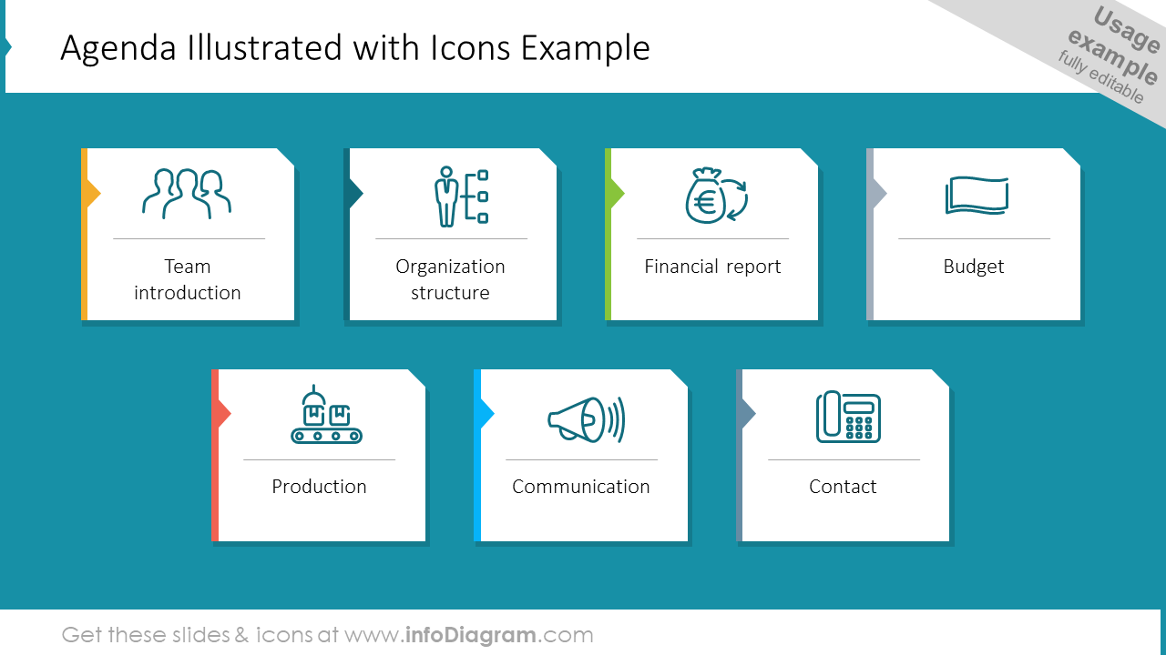 Agenda Illustrated with Icons Example