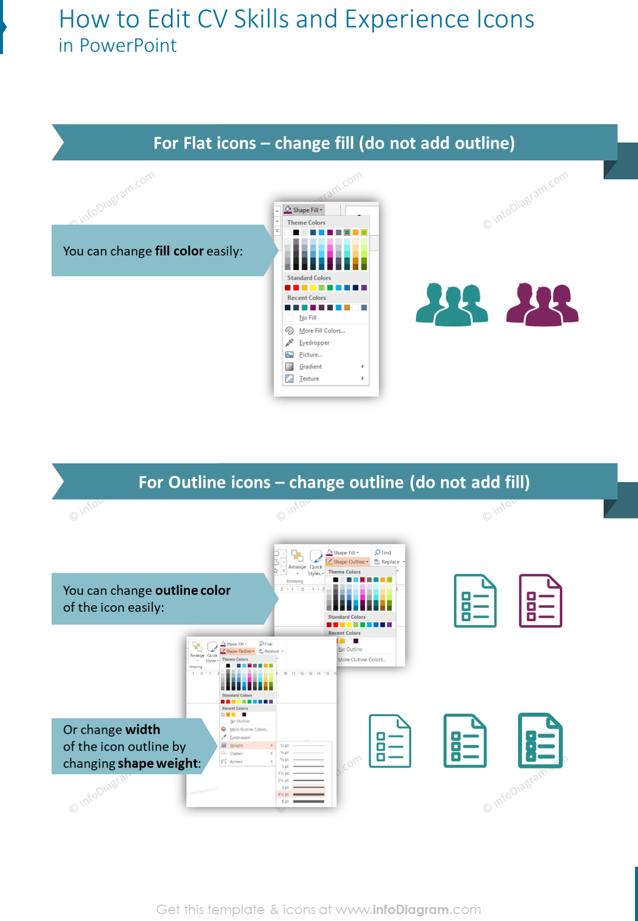 How to edit CV skills and experience icon in PPT