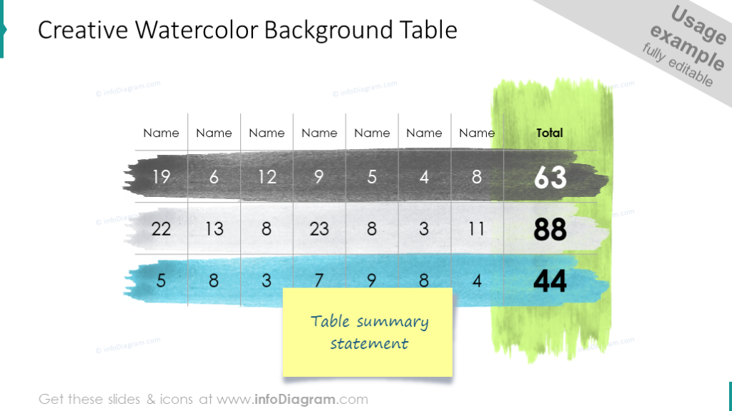 Table on a watercolor background