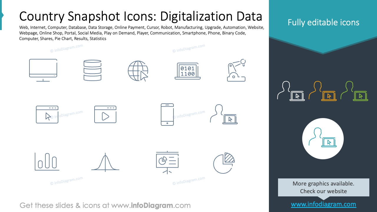 Country Snapshot Icons: Digitalization Data