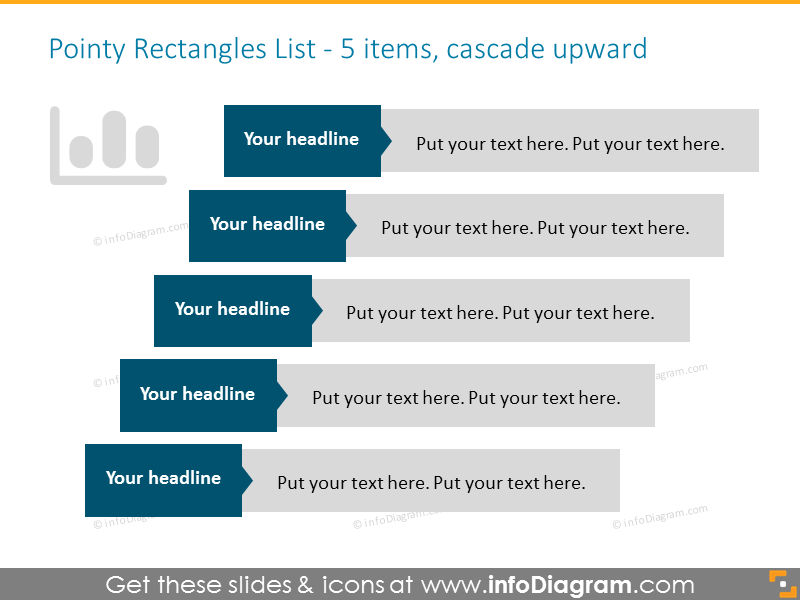 Cascade upwards list template
