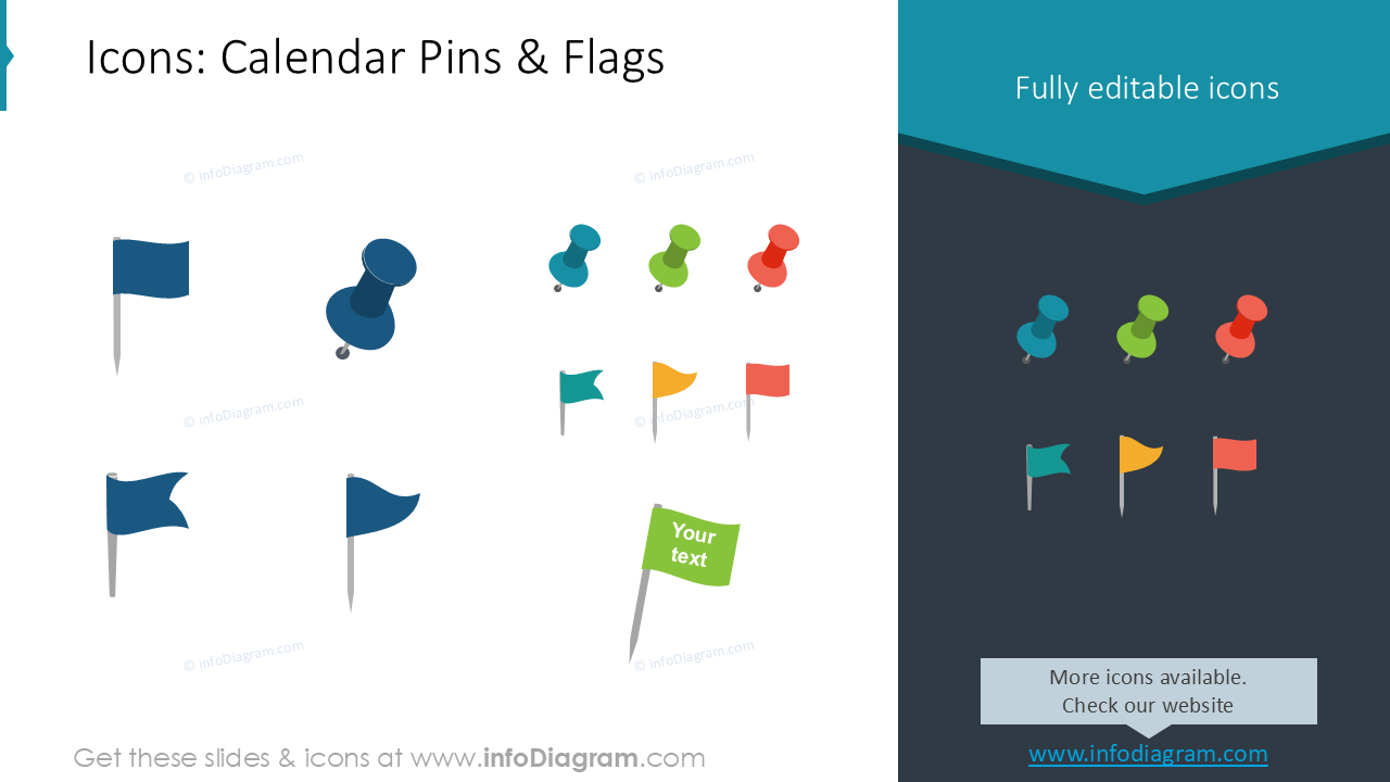 Icons: Calendar Pins & Flags