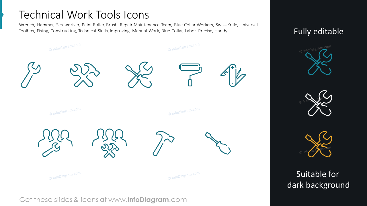 Technical Work Tools Icons
