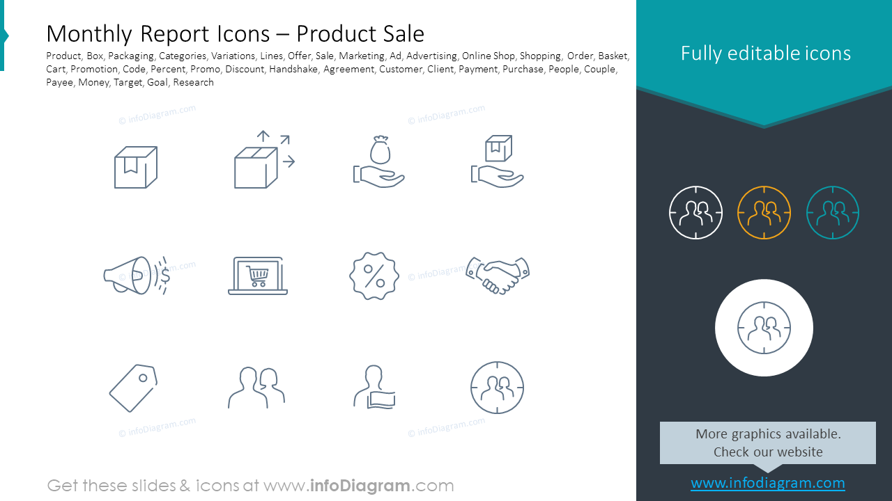 Monthly Report Icons Product Sale
