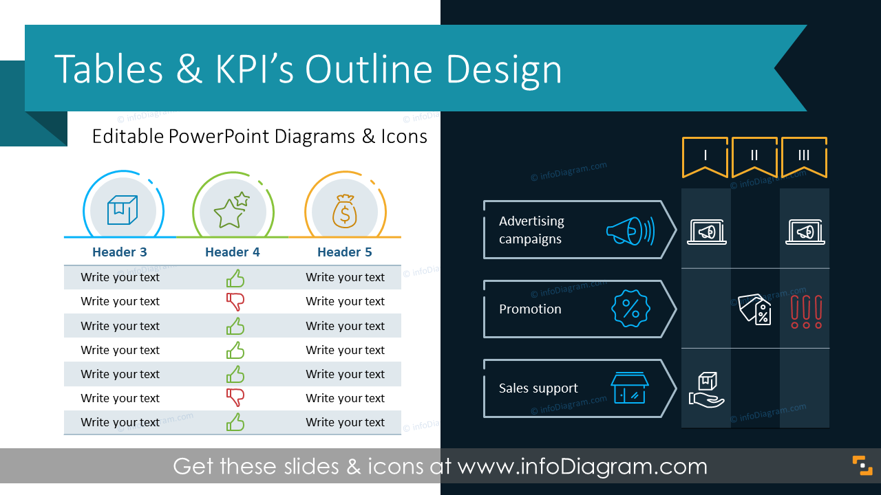PowerPoint Table Template Creative Table PowerPoint Template
