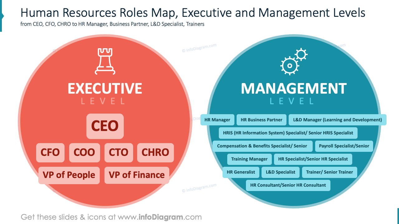 Human Resources Roles Map, Executive and Management Levels